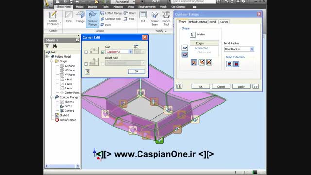 Autodesk Inventor Tutorial 2011 - 409 Countour Flange - نماشا